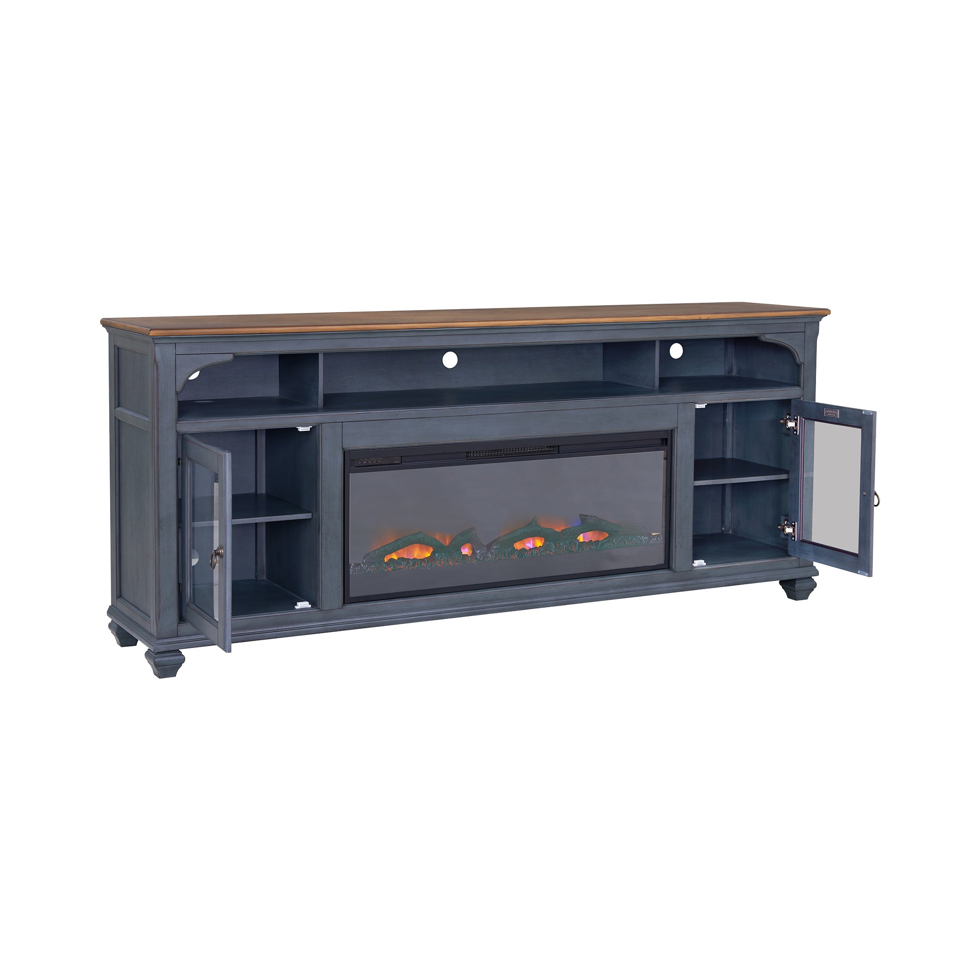 86 tv stand with fireplace store